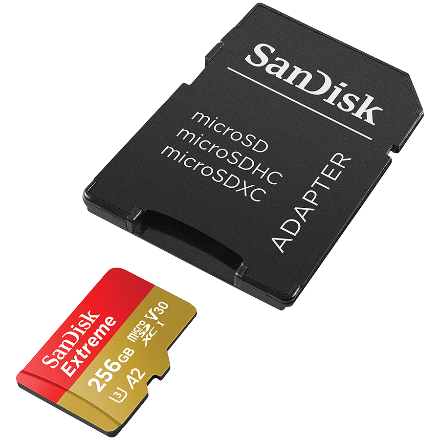 SanDisk Extreme microSDXC 256GB + SD Adapter + 1 year RescuePRO Deluxe ...