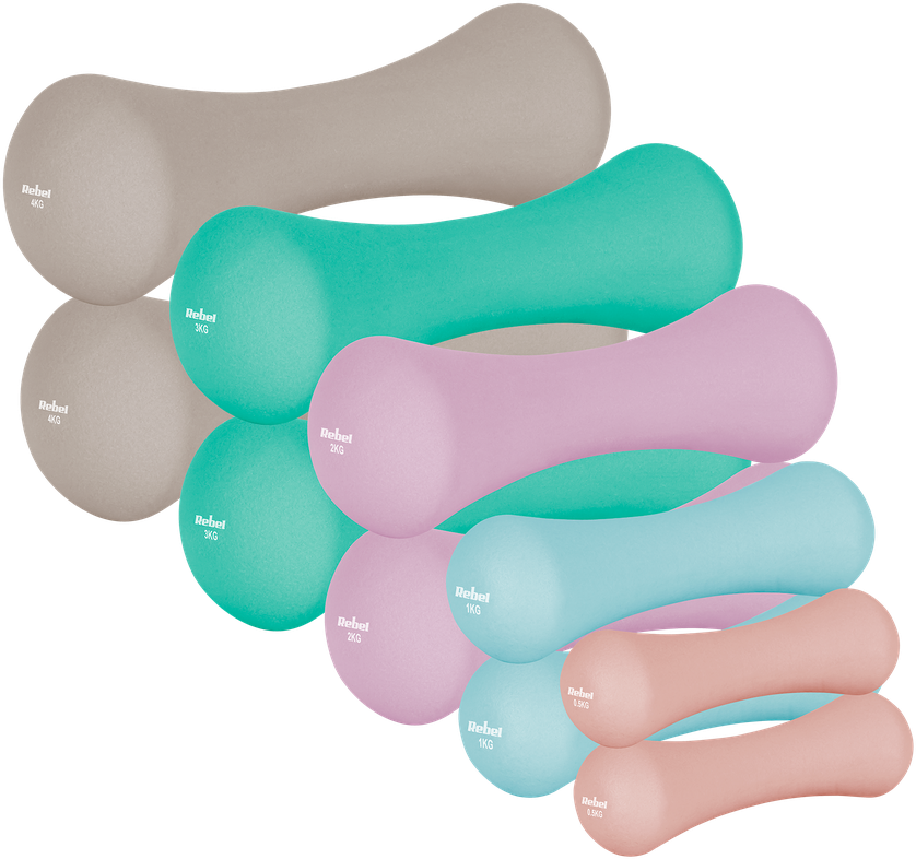 Hantelki żeliwne neoprenowe komplektas 21kg (2x0.5kg+2x1kg+2x2kg+2x3kg ...