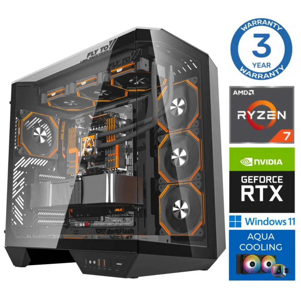 Stacionarus kompiuteris Intop AMD Ryzen 7 8700F, DDR5 64 GB, SSD 1 TB ...